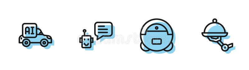 Set Line Robot Vacuum Cleaner, Autonomous Smart Car, Bot and Waiter ... Set Line Robot Vacuum Cleaner, Autonomous Smart Car, Bot and Waiter ...