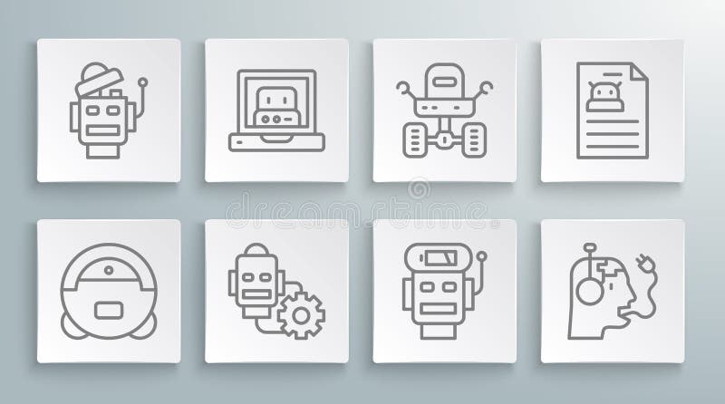 Set Line Robot Vacuum Cleaner, Creating Robot, Setting, Low Battery ...