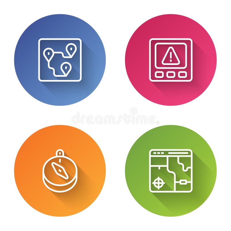 Set Line Route Location, Gps Device Error, Compass and Infographic of ...
