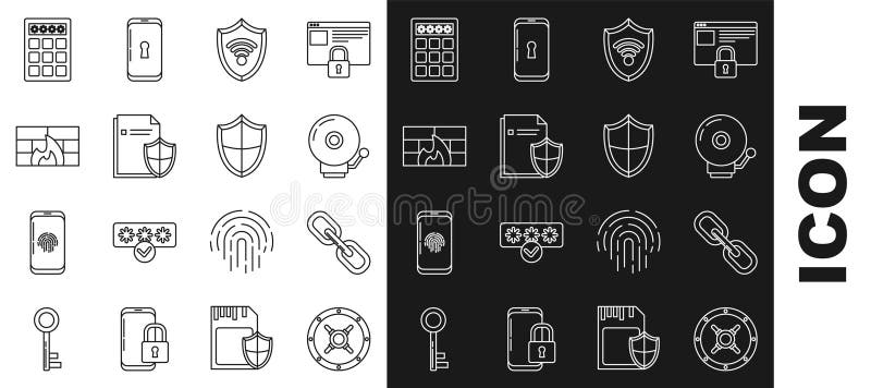 Set Line Safe, Chain Link, Ringing Alarm Bell, Shield with WiFi ...
