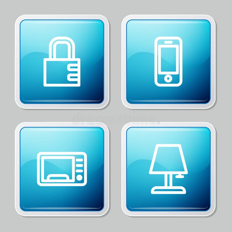 Set Line Safe Combination Lock, Smartphone, Microwave Oven and Table ...