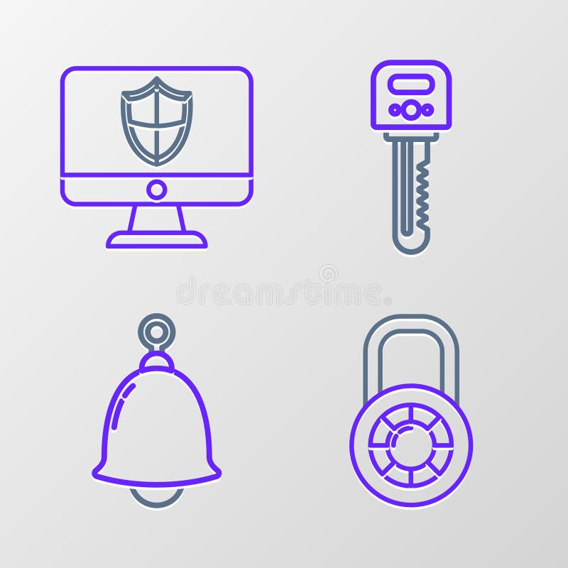 Set Line Safe Combination Lock Wheel, Ringing Bell, Key and Computer ... Set Line Safe Combination Lock Wheel, Ringing Bell, Key and Computer ...
