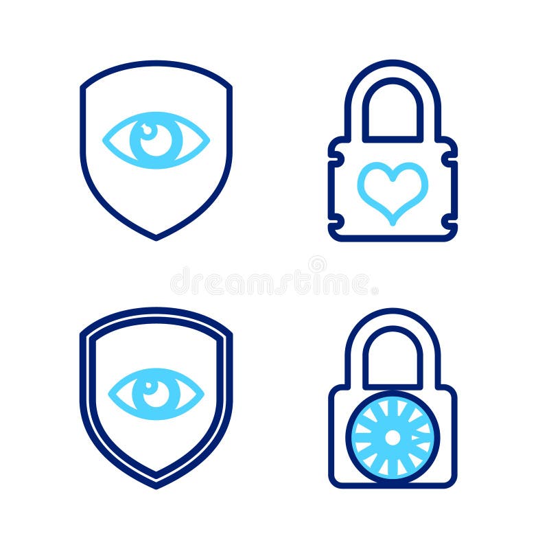 Set Line Safe Combination Lock Wheel, Shield and Eye, Padlock with ...