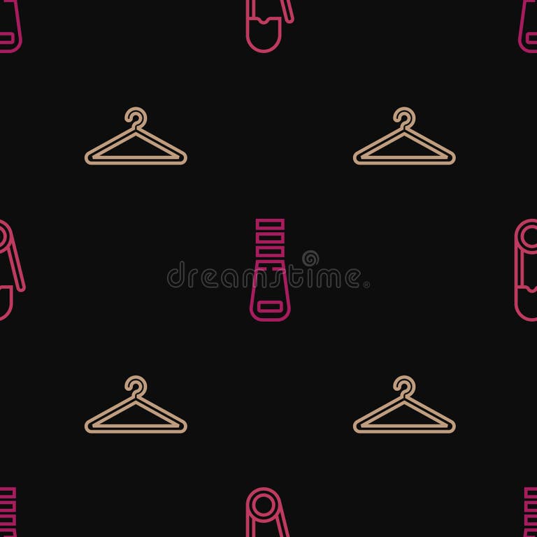 Set Line Safety Pin, Hanger Wardrobe and Zipper on Seamless Pattern ...