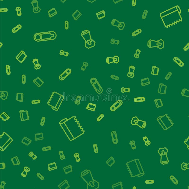 Set Line Safety Pin, Textile Fabric Roll and Zipper on Seamless Pattern ...