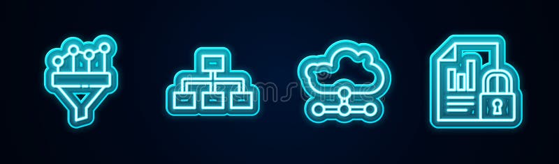 Set Line Sales Funnel with Chart, Hierarchy Organogram, Network Cloud ... Set Line Sales Funnel with Chart, Hierarchy Organogram, Network Cloud ...