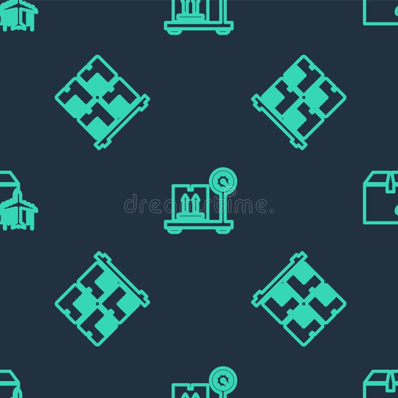 Set Line Scale with Cardboard Box, Cardboard Boxes on Pallet and Plane ...