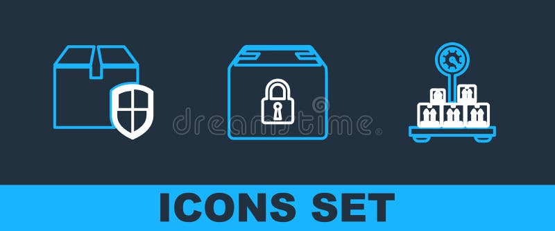 Set Line Scale with Cardboard Box, Delivery Security Shield and Locked ...