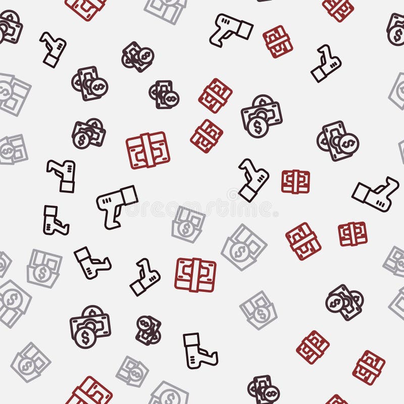 Set Line Scanner Scanning Bar Code, Stacks Paper Money Cash, Market ...