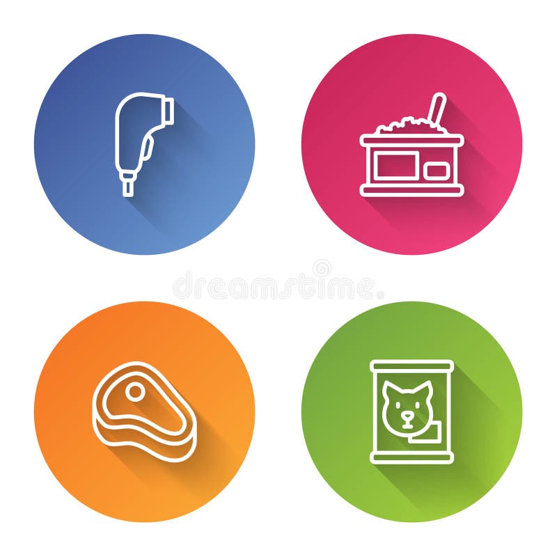 Set Line Scanner Scanning Bar Code, Tin with Caviar, Steak Meat and ...