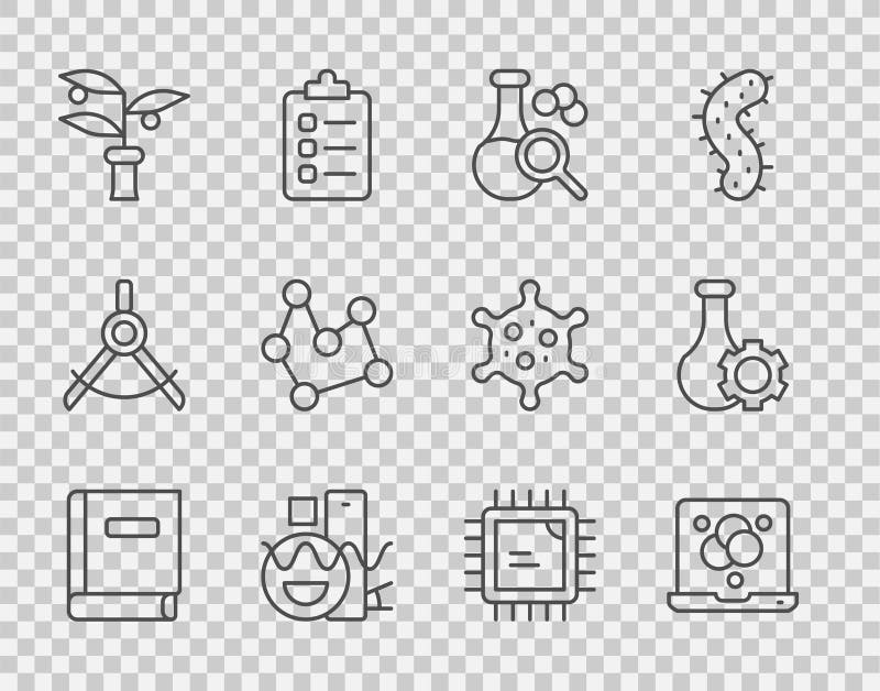 Set Line Science Book, Chemical Formula, Test Tube, Basic Geometric ...