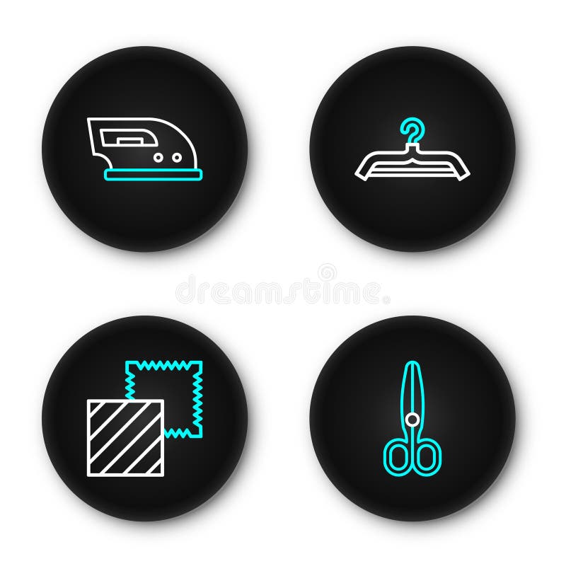 Set Line Scissors, Textile Fabric Roll, Hanger Wardrobe and Electric ...