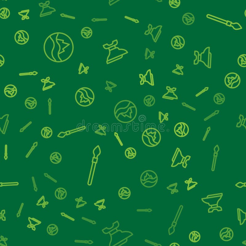 Set Line Sea and Waves, Medieval Spear and Anvil for Blacksmithing on ...