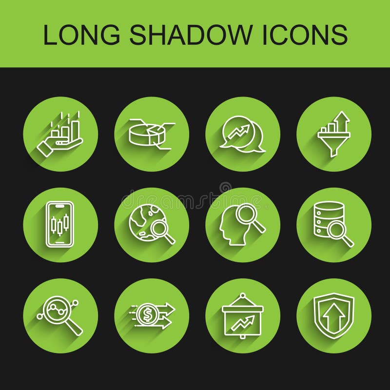 Set Line Search Data Analysis, Financial Growth Dollar, Board with ...