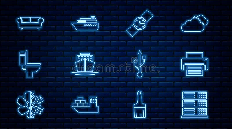 Set Line Server, Data, Web Hosting, Printer, Wrist Watch, Ship, Toilet ... Set Line Server, Data, Web Hosting, Printer, Wrist Watch, Ship, Toilet ...