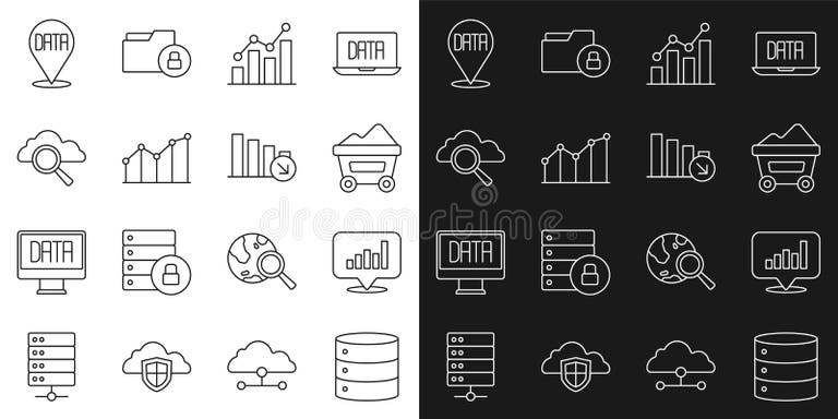 Set Line Server, Pie Chart Infographic, Coal Mine Trolley, Search Cloud Computing, Data Analysis ...
