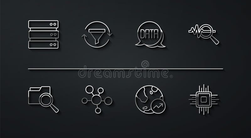 Set Line Server, Search with Folder, Data Analysis, Financial Growth, Mind Map Infographic ...