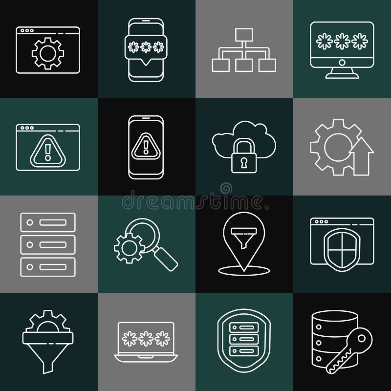 Set Line Server Security with Key, Browser Shield, Arrow Growth Gear ... Set Line Server Security with Key, Browser Shield, Arrow Growth Gear ...