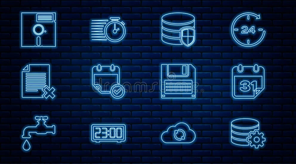 Set Line Setting Database Server, Calendar, Database Protection, with Check Mark, Delete File ...