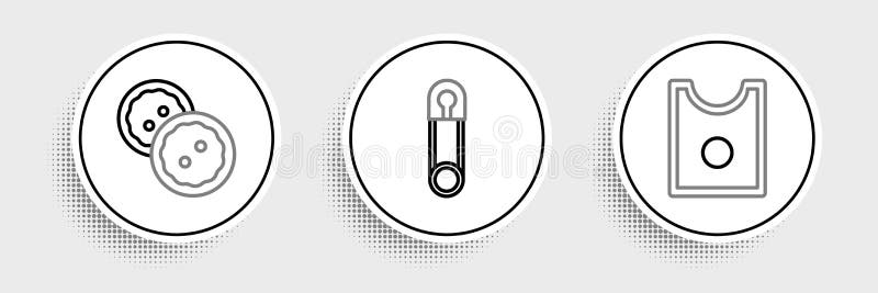 Set Line Sewing Pattern, Button for Clothes and Classic Closed Steel ...