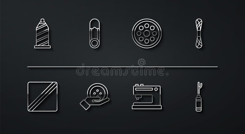 Set Line Sewing Thread, Pattern, Yarn, Machine, Button, Safety Pin, Awl ...