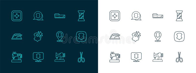 Set Line Sewing Thread on Spool, Leather, Machine, Tape Measure, Button ...