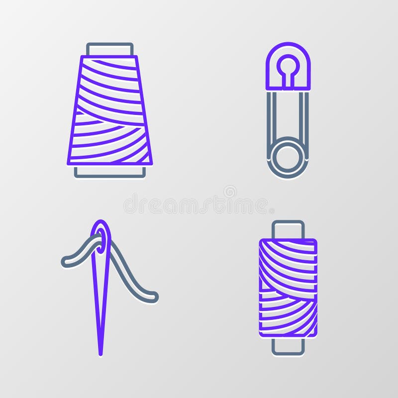 Set Line Sewing Thread on Spool, Needle for Sewing with, Classic Closed ...