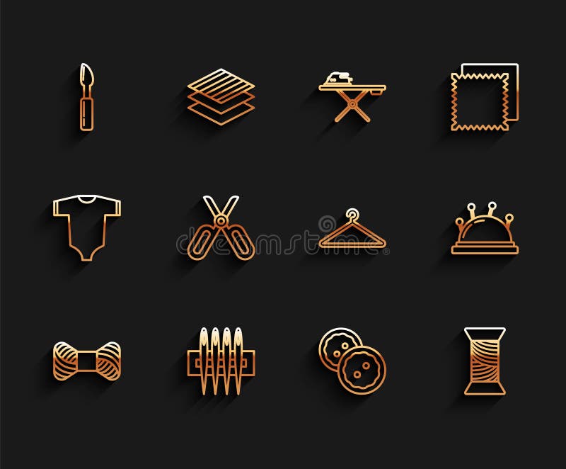 Set Line Sewing Thread on Spool, Needle for Sewing, Cutter Tool, Button ...