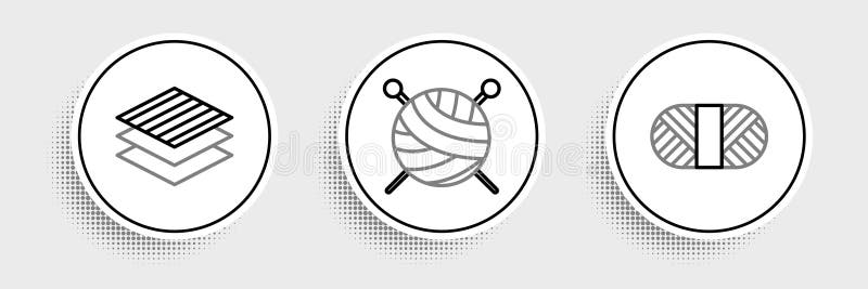 Set Line Sewing Thread on Spool, Textile Fabric Roll and Yarn Ball with ...