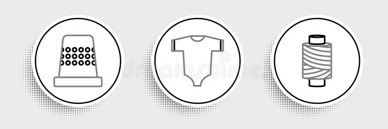 Set Line Sewing Thread on Spool, Thimble for Sewing and Baby Clothes ...