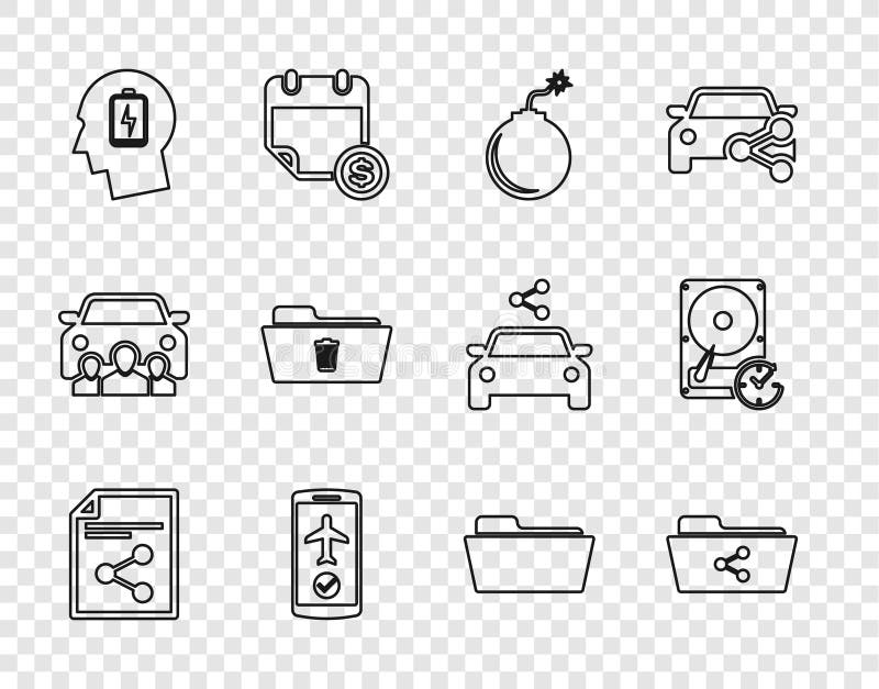 Set Line Share File, Folder, Bomb Ready To Explode, Flight Mode in the ...