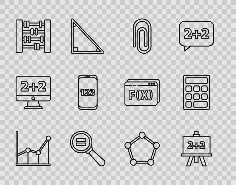 Set Line Sigma Symbol, Calculator, Book with Word Mathematics, Paper ... Set Line Sigma Symbol, Calculator, Book with Word Mathematics, Paper ...