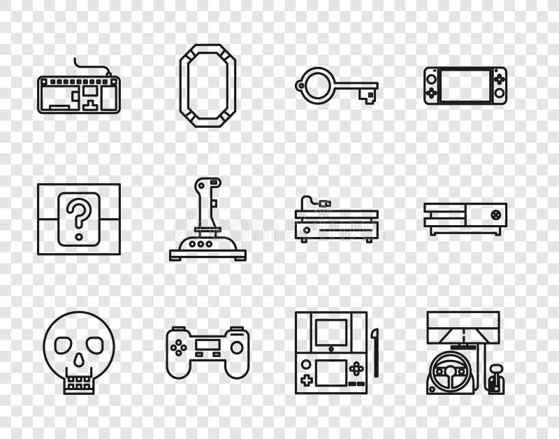 Set Line Skull, Racing Simulator Cockpit, Ancient Key for Game, Gamepad, Computer Keyboard ...