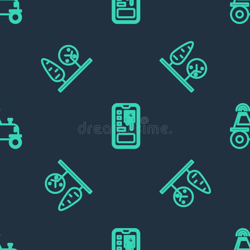 Set Line Smart Control Farming System, Trees and Wireless Tractor Smart ...