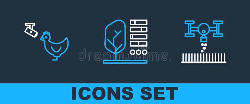 Set Line Smart Farm with Drone, Chicken and Camera and Plant Status ...