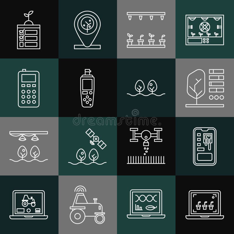 Set Line Smart Farming Technology, Control System, Plant Status ...