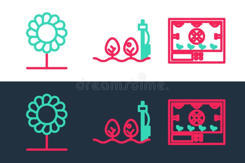 Set Line Smart Farming Technology, Flower and Standalone Sensor and ...