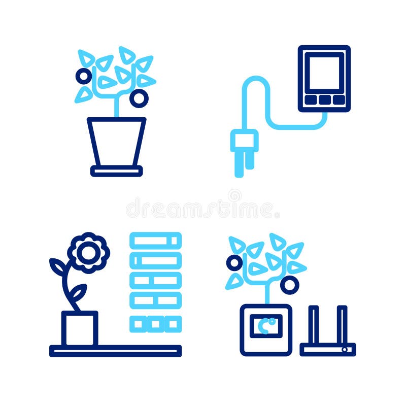Set Line Smart Farming Technology, Flower Status, Sensor and Plant Pot ... Set Line Smart Farming Technology, Flower Status, Sensor and Plant Pot ...