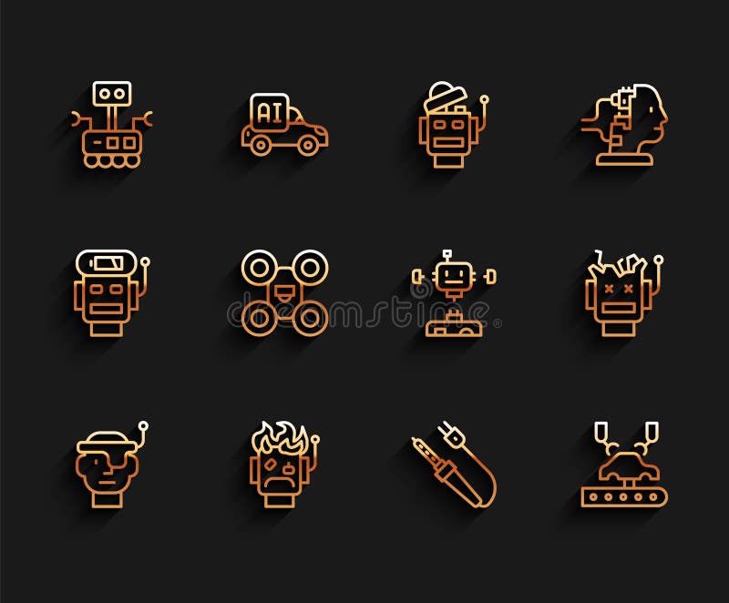 Set Line Smart Glasses, Robot Burned Out, Soldering Iron, Robotic Robot ... Set Line Smart Glasses, Robot Burned Out, Soldering Iron, Robotic Robot ...