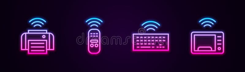 Set Line Smart Printer, Remote Control, Wireless Keyboard and Microwave ...