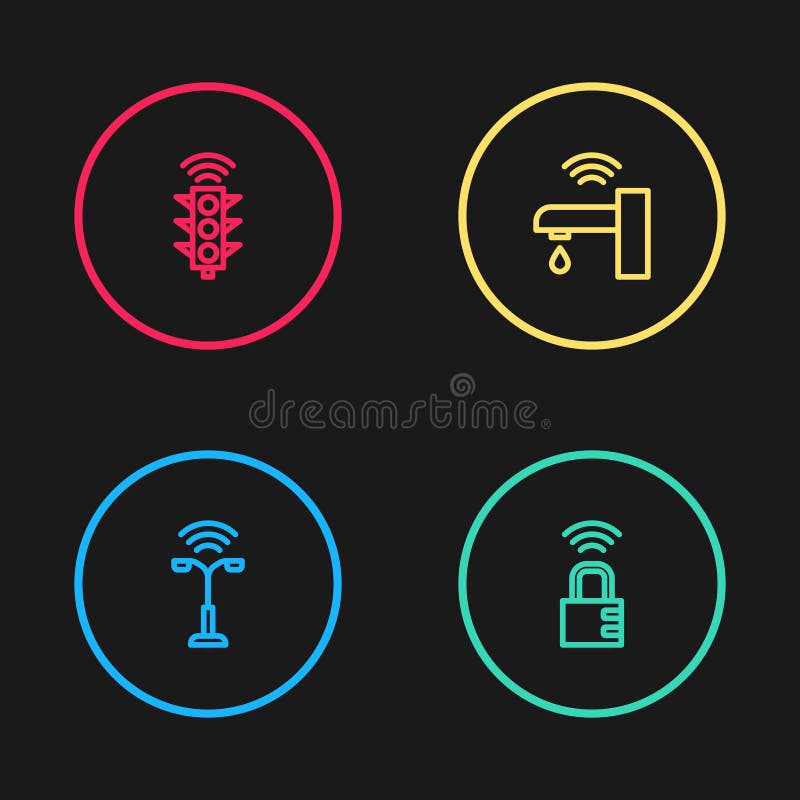 Set Line Smart Street Light, Safe Combination Lock, Water Tap and ...