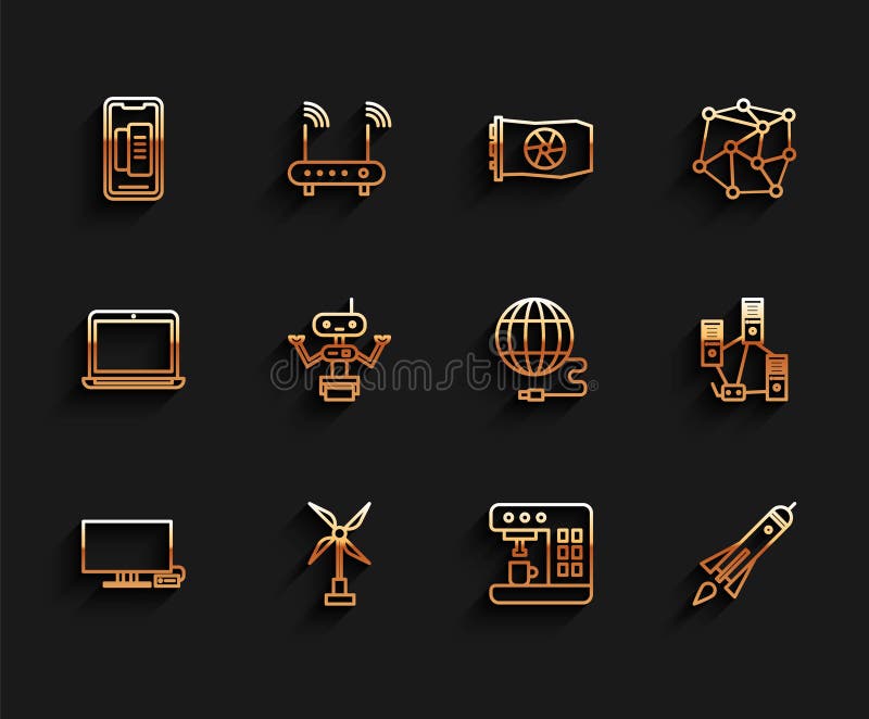 Set Line Smart Tv, Wind Turbine, Smartphone, Mobile Phone, Coffee ... Set Line Smart Tv, Wind Turbine, Smartphone, Mobile Phone, Coffee ...
