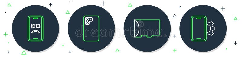 Set Line Smartphone, Micro SD Memory Card, Dead Mobile and Phone Repair ...
