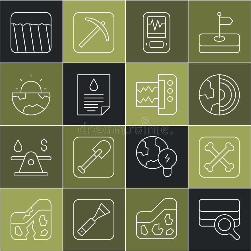Set Line Soil Analysis, Archeology, Earth Core Structure Crust ...