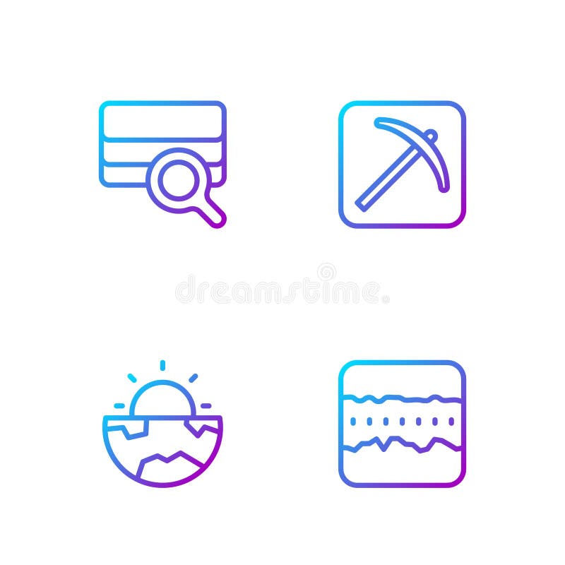 Set Line Soil Ground Layers, Earth Core Structure Crust, Analysis and ...