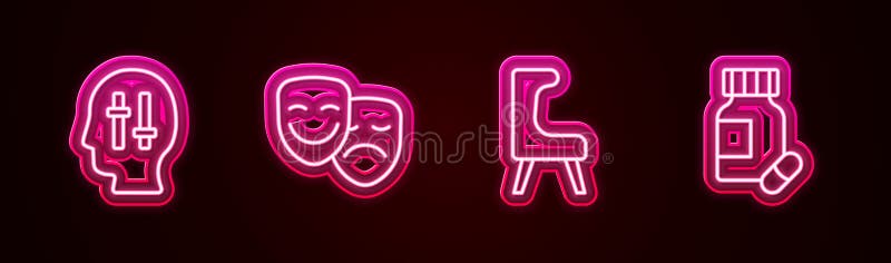 Set Line Solution To the Problem, Comedy and Tragedy Masks, Armchair ...