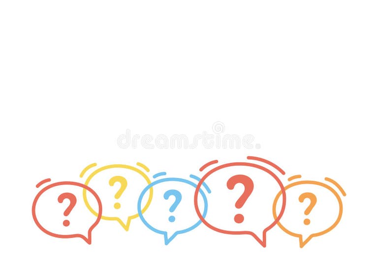 Set Line Speech Bubble Icons with Question Marks. Concept of Asking ...