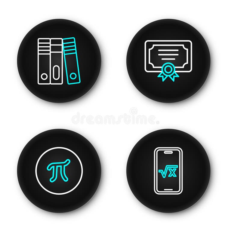 Set Line Square Root of X Glyph, Pi Symbol, Certificate Template and ...
