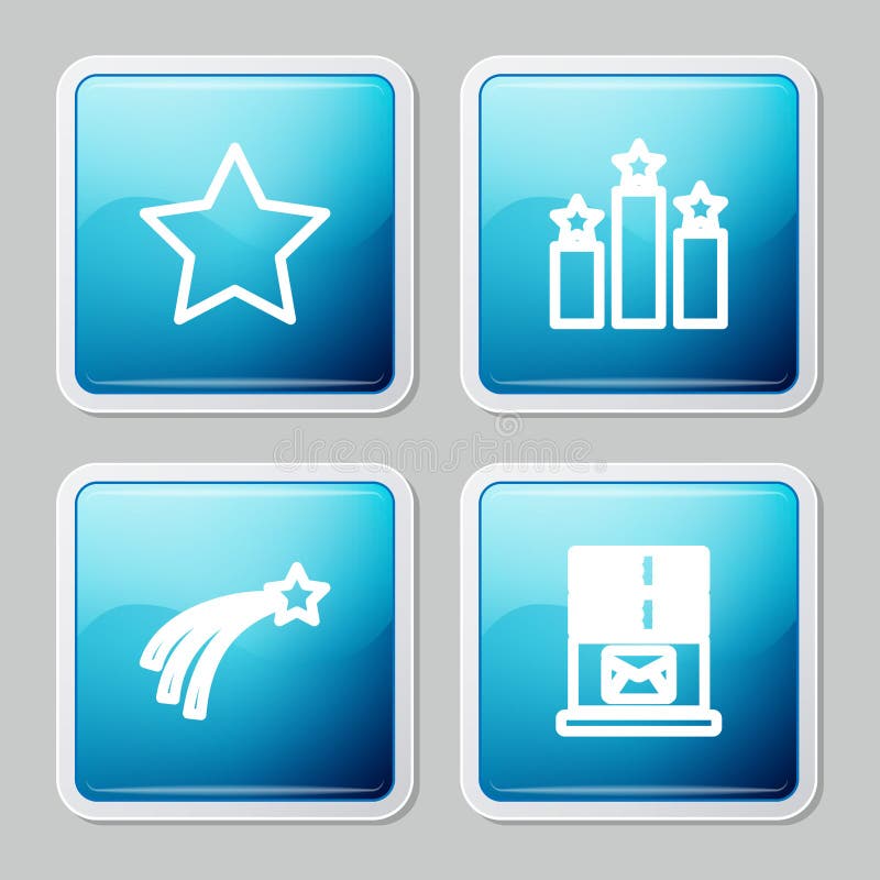 Set Line Star, Ranking Star, Falling and Mail Server Icon. Vector Stock Vector - Illustration of ...