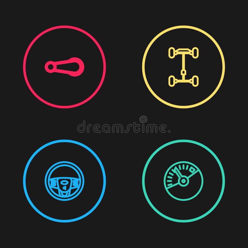 Set Line Steering Wheel, Speedometer, Chassis Car and Car Door Handle ... Set Line Steering Wheel, Speedometer, Chassis Car and Car Door Handle ...